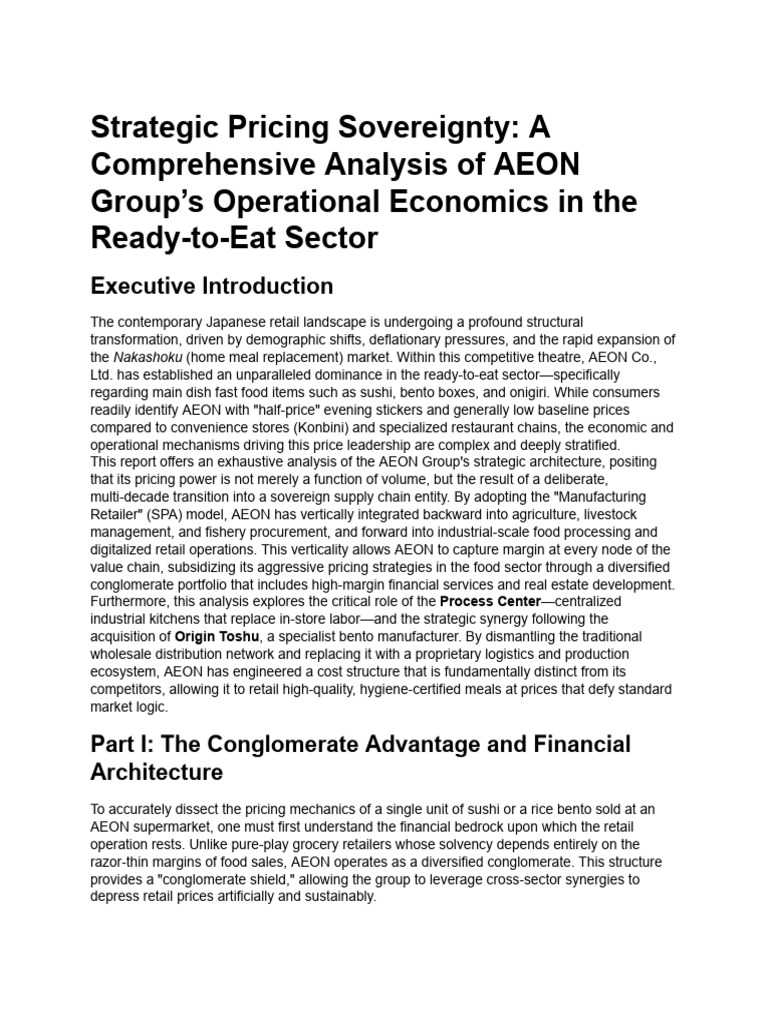 AEON's Low-Price Food Strategy | PDF | Grocery Store | Retail