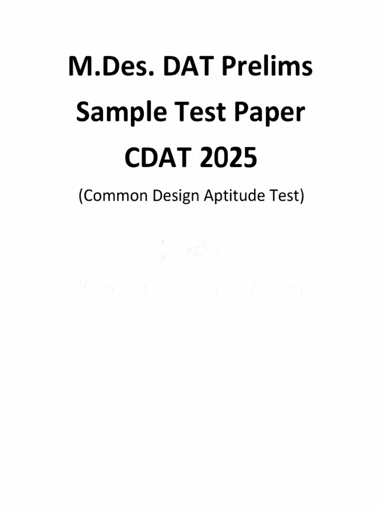 M.Des. DAT Prelims Sample Test Paper | PDF | Color