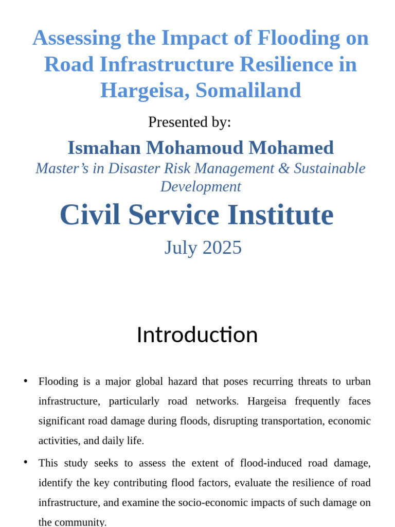 Flood - Impact - Hargeisa - Presentation HHHHHHH | PDF | Climate ...