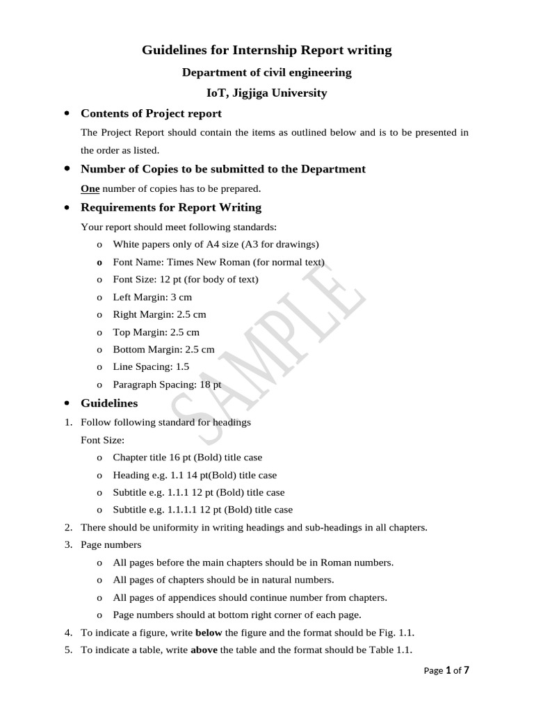 Internship Report Writing Guidelines | PDF | Abstract (Summary)