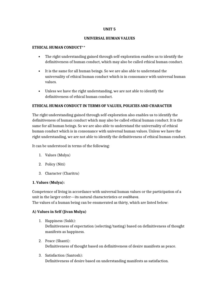 Ethical Human Conduct and Values | PDF | Professional Ethics