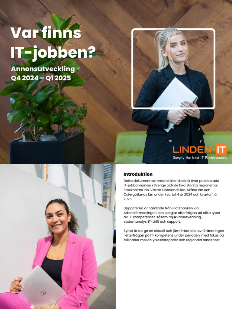 Var Finns IT Jobben Annonsutveckling Q4 2024 - Q1 2025 | PDF