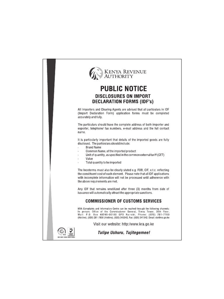 Public Notice CSD IDFs | PDF