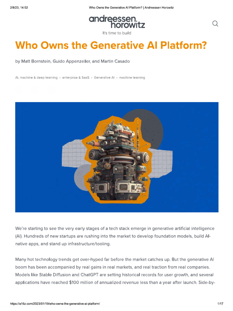 Who Owns The Generative AI Platform | PDF