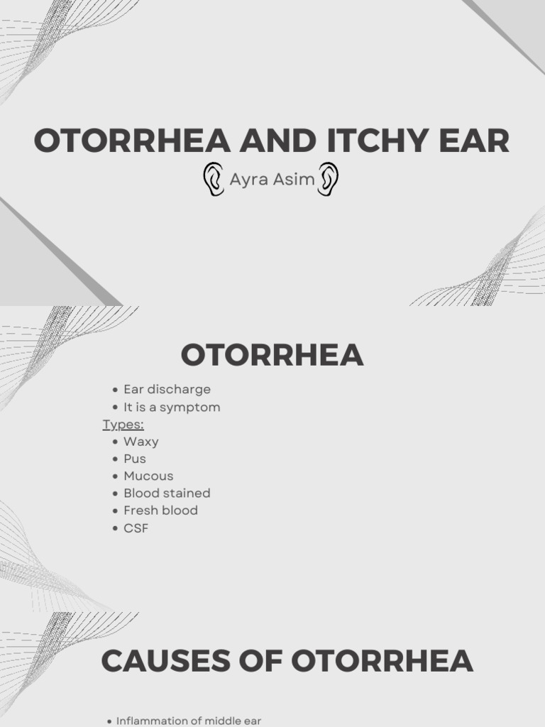 Causes and Management of Otorrhea | PDF | Dermatitis | Ear