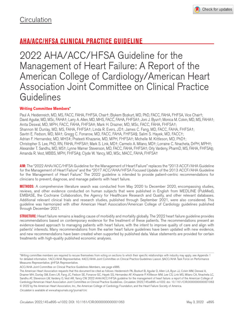 Guideline For The Management of Heart Failure | PDF | Heart Failure | Heart