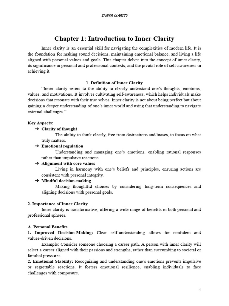 Achieving Inner Clarity for Decision-Making | PDF | Mindfulness | Self ...
