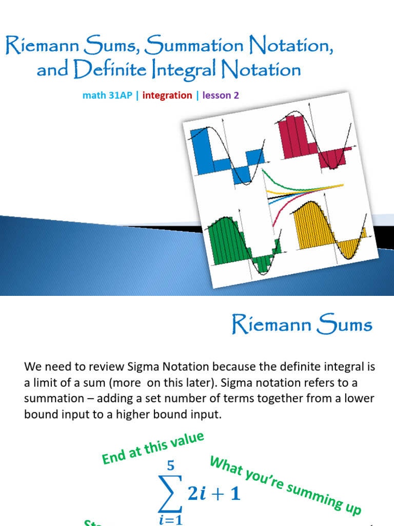 Riemann Sums and Sigma Notation Explained | PDF | Summation | Integral