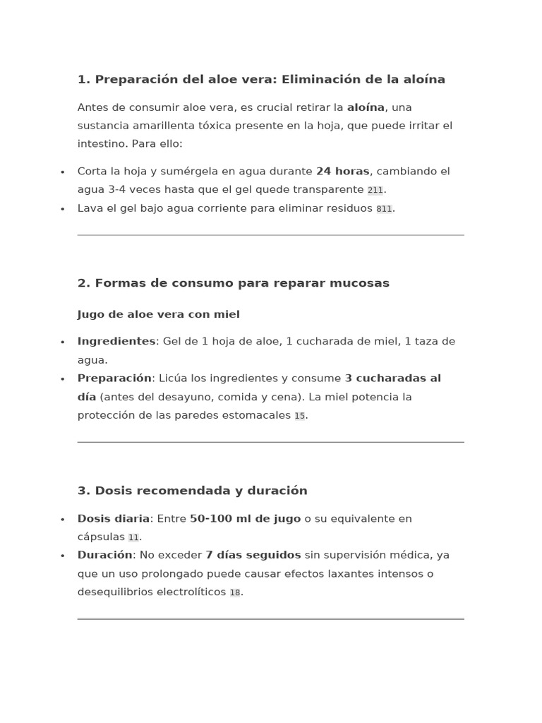 Preparar Aloe Vera Casero | PDF