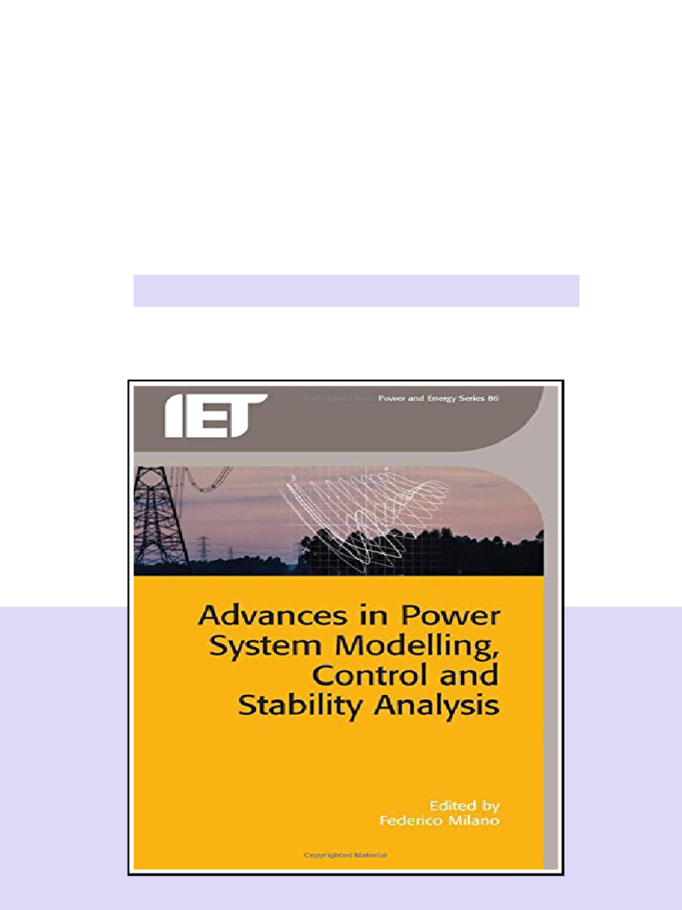 Advances In Power System Modelling Control And Stability Analysis ...