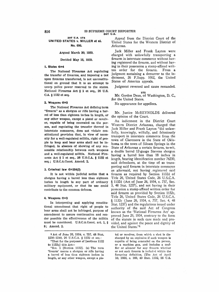 1939 US v. Miller | PDF