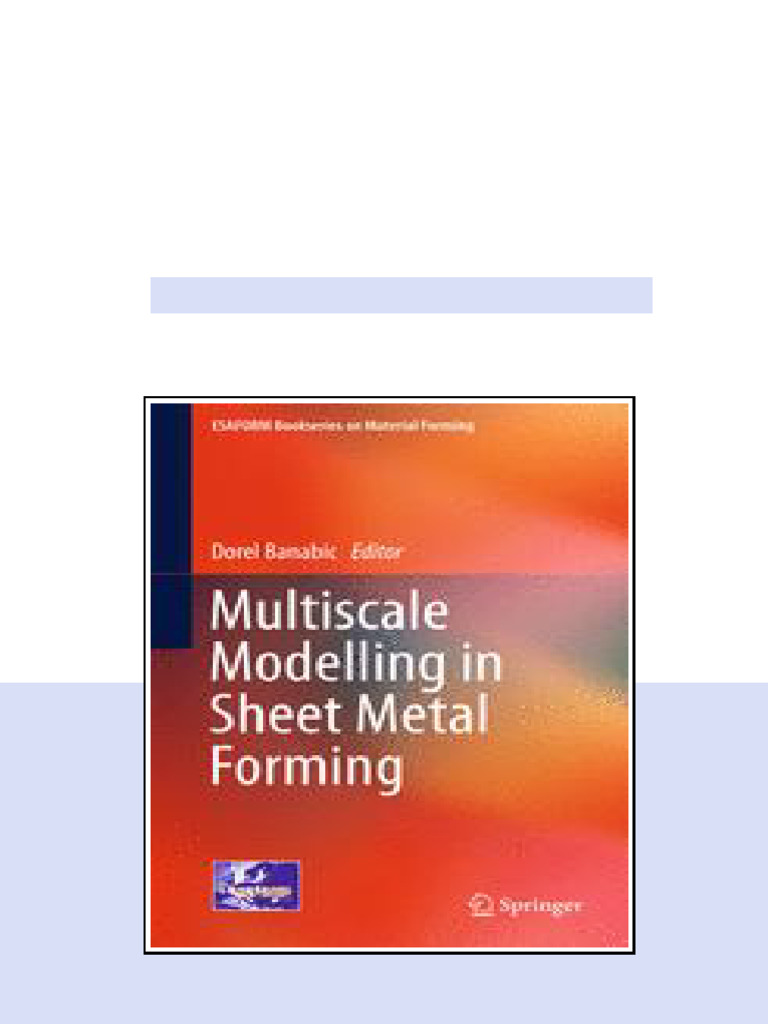 Multiscale Modelling In Sheet Metal Forming 1st Edition Dorel Banabic ...