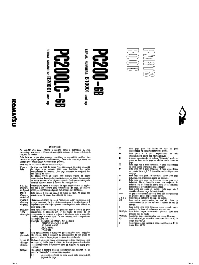 Pdfcoffee.com Escavadeira Komatsu Pc200 6 Catalogo de Peas PDF Free ...