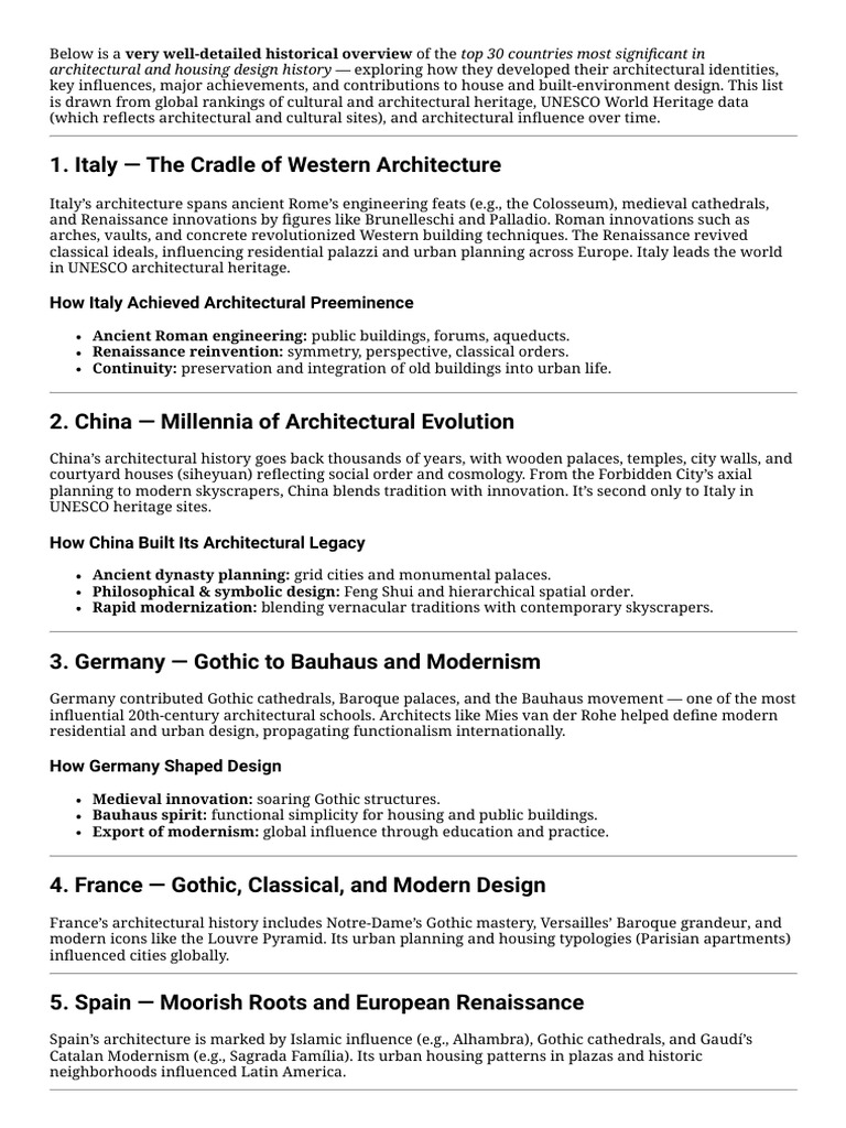 Top 30 Countries in Architectural History | PDF | Gothic Architecture ...