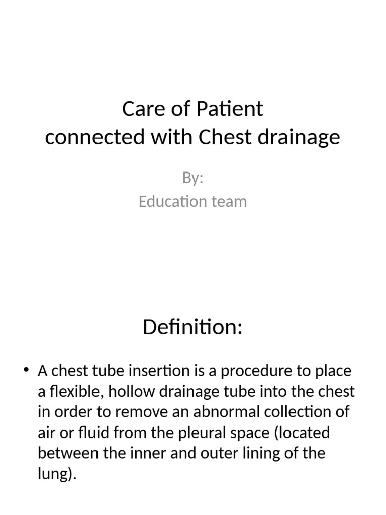 Chest Drainage | PDF | Lung | Thorax