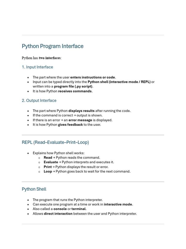 Python Program Interface | PDF