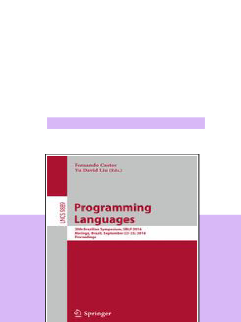 Programming Languages 20th Brazilian Symposium Sblp 2016 Maring Brazil ...