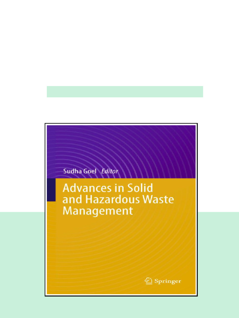 Advances In Solid And Hazardous Waste Management Goel Sudha online ...