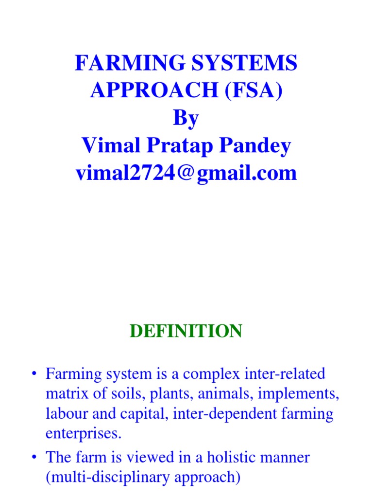 Farming System Approach in Indian Agriculture | PDF | Farms | Agriculture