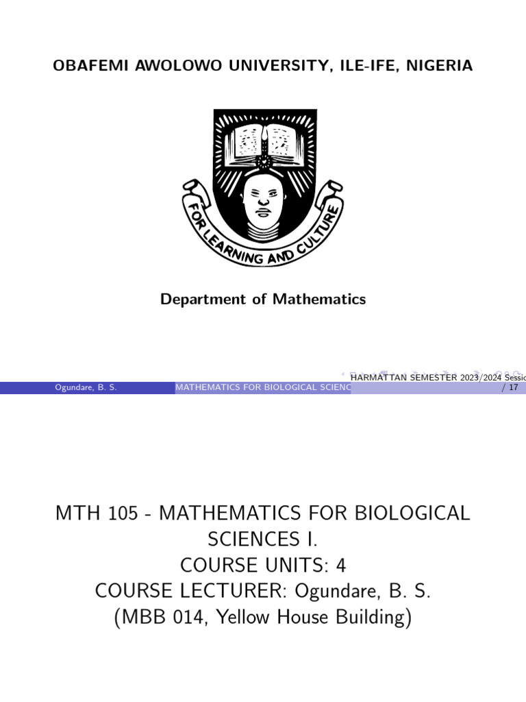 MTH 101 (Elementary Mathematics I) -Module 1 | PDF | Set (Mathematics ...