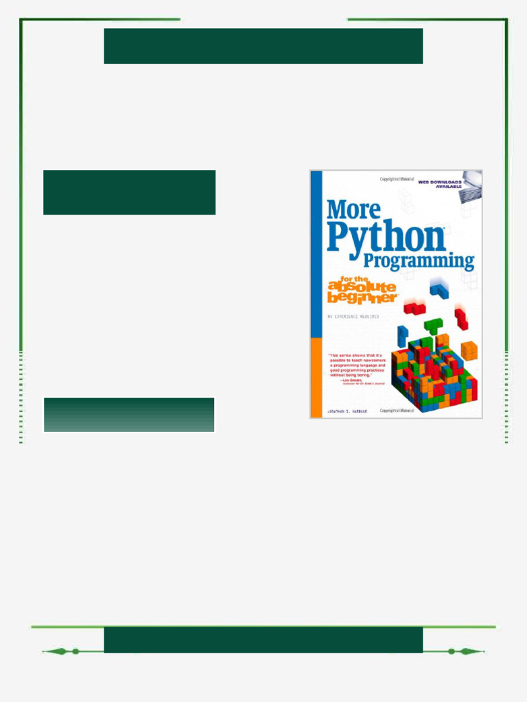 More Python Programming for the Absolute Beginner 1st Edition Jonathan ...
