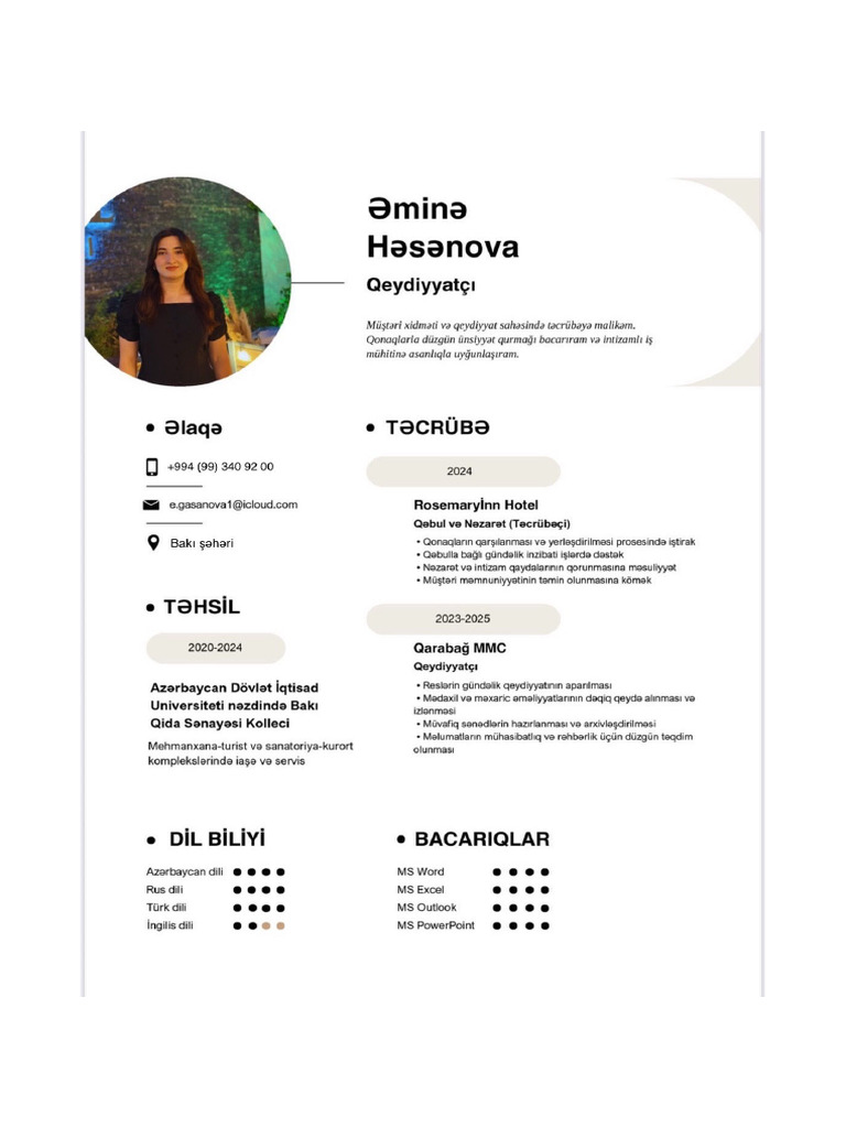 CV Amina Hasanova | PDF