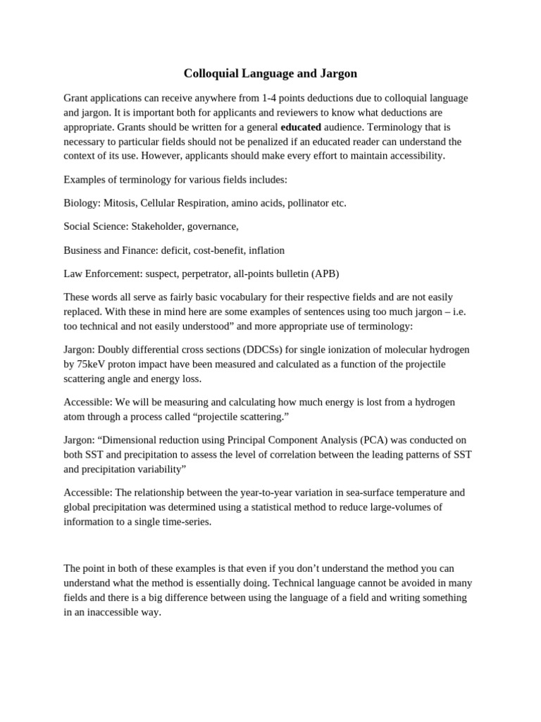 Colloquial Language and Jargon | PDF | Jargon | Redox