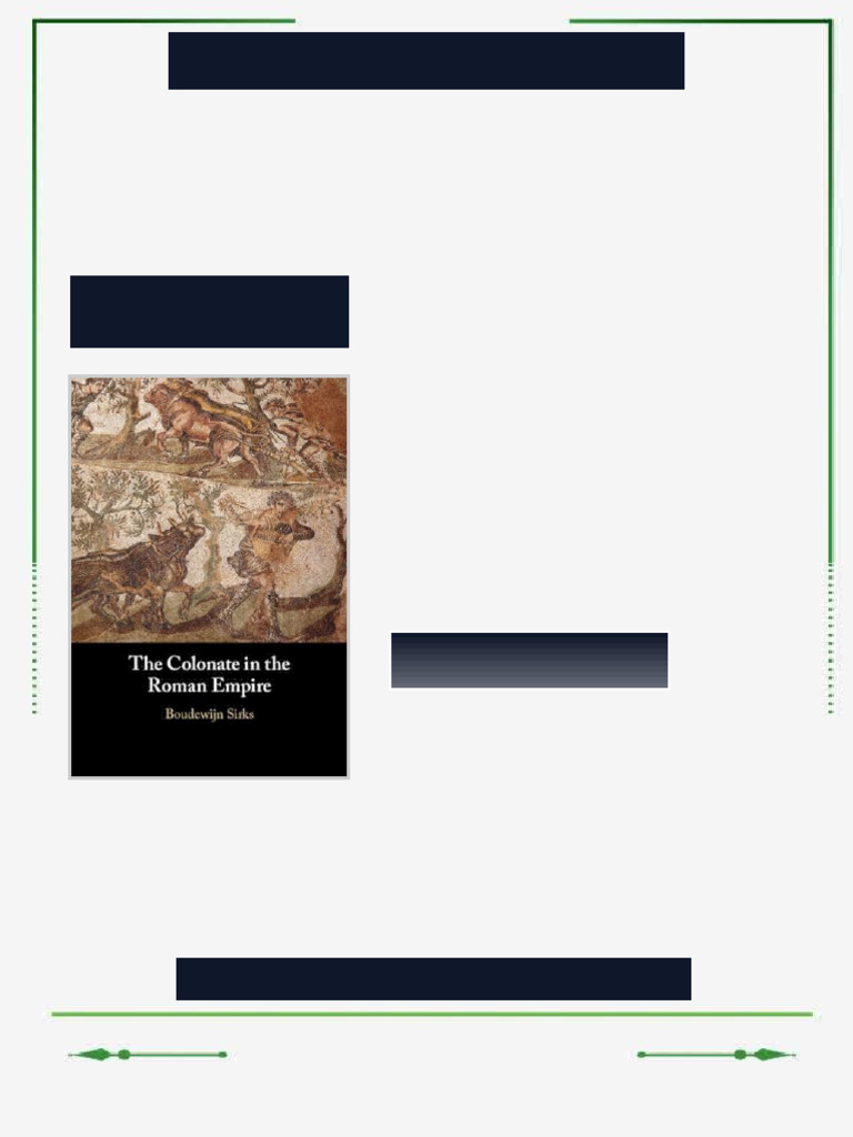 The Colonate in the Roman Empire Boudewijn Sirks ebook complete pdf ...
