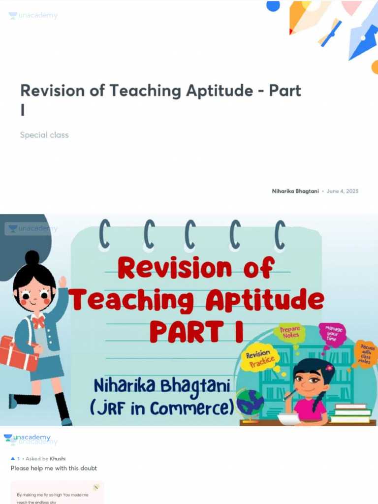 Revision of Teaching Aptitude Part I | PDF