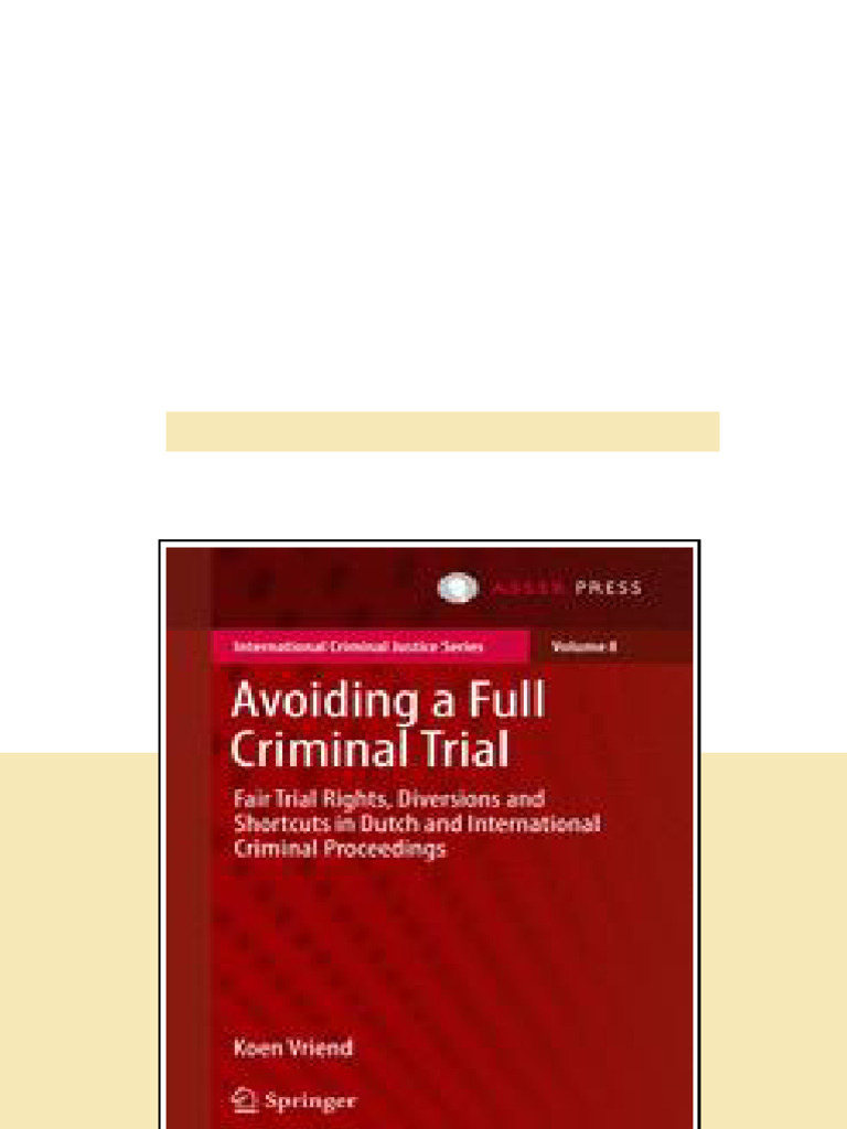 Avoiding A Full Criminal Trial Fair Trial Rights Diversions And ...