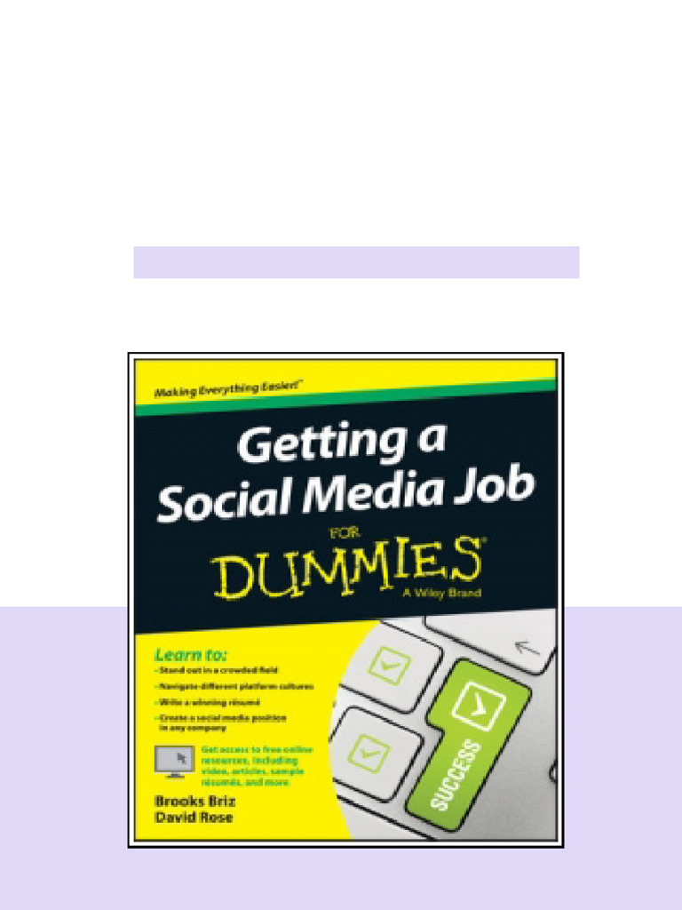 Getting A Social Media Job For Dummies Brooks Briz David Rose sample ...