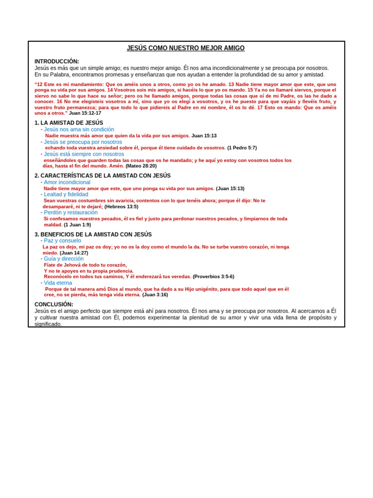 Jesús Como Nuestro Mejor Amigo | PDF