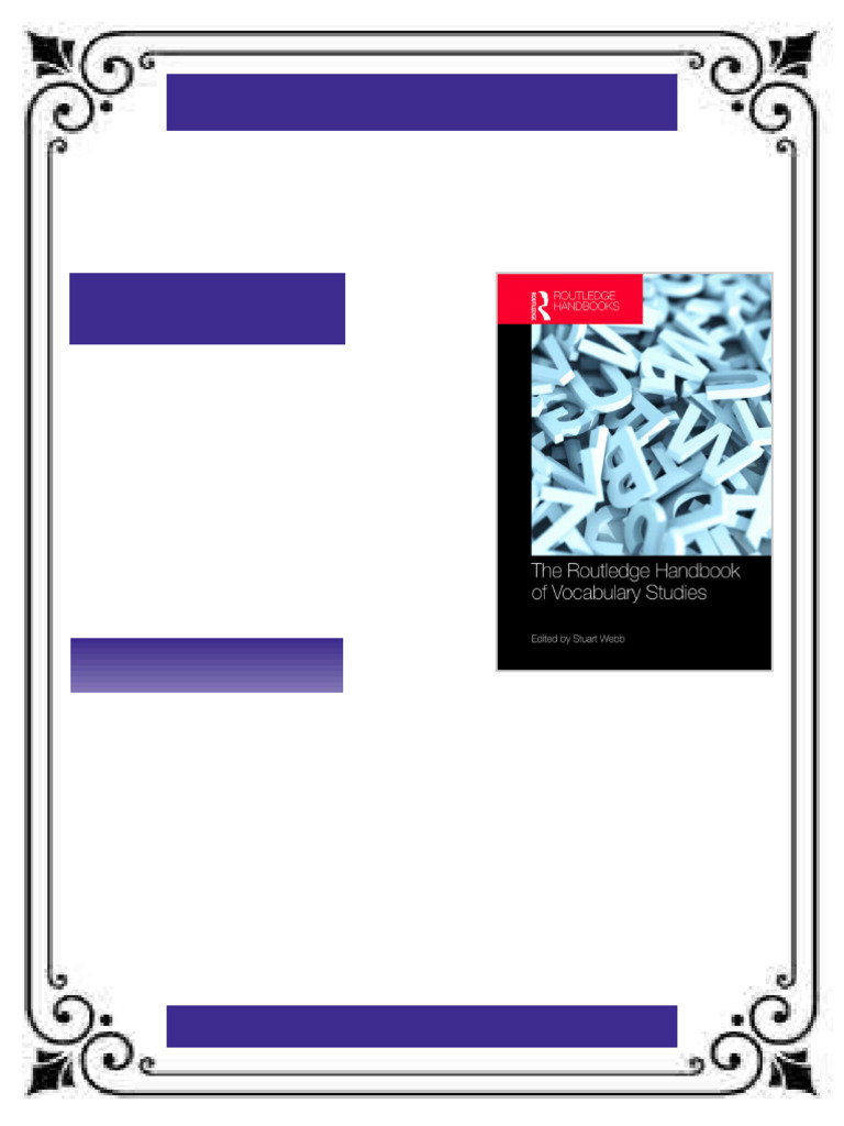 The Routledge Handbook of Vocabulary Studies 1st Edition Stuart Webb ...