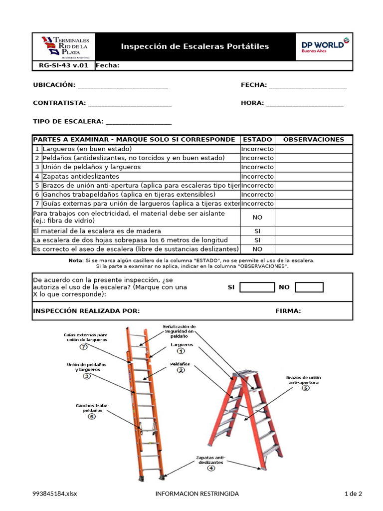 RG Si 43v1 Chequeo Escalera | PDF
