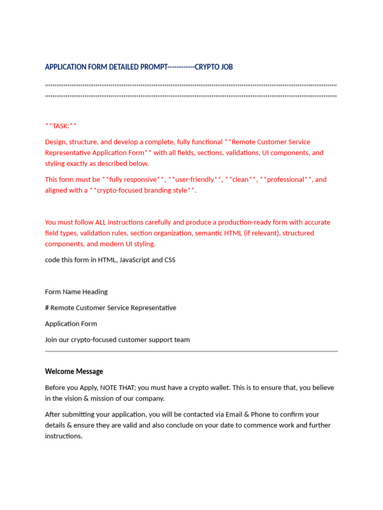 Job Application Form Prompt | PDF | Race And Ethnicity In The United ...