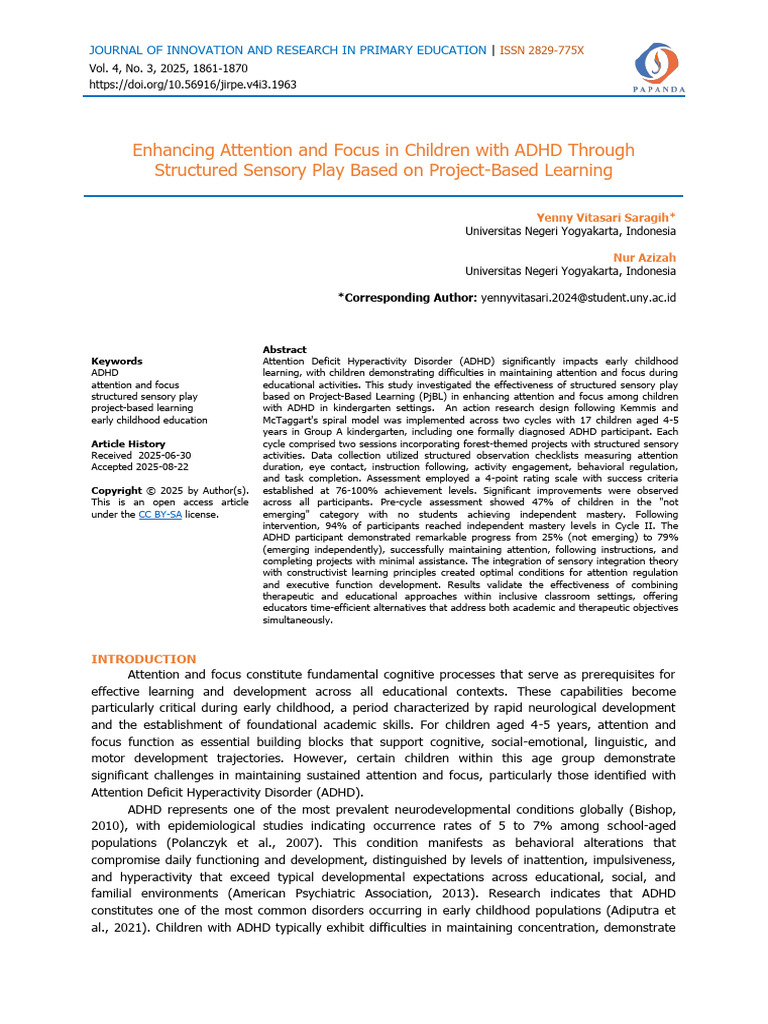 Enhancing Attention and Focus in Children With ADH | PDF | Attention ...