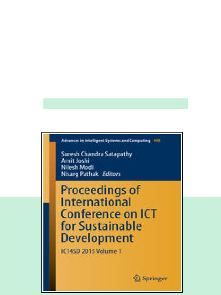 Proceedings Of International Conference On Ict For Sustainable ...