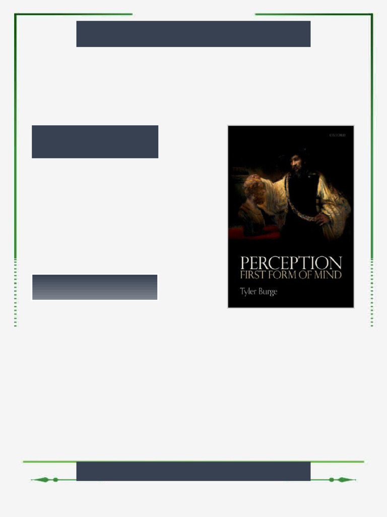 Perception: First Form of Mind Tyler Burge ebook modern layout version ...