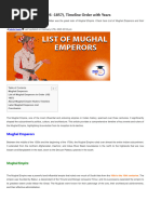 Mughal Emperors Family Tree Chart | PDF | Emperor | Monarchy