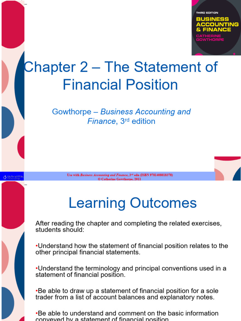 The Statement of Financial Position | PDF | Balance Sheet | Money