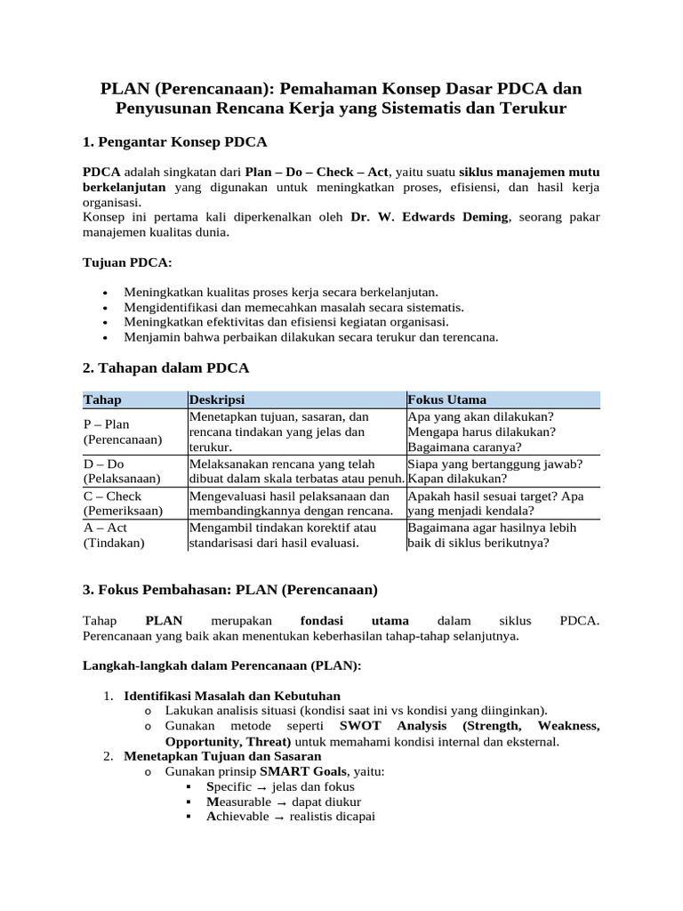 Training Pdca Day 1 | PDF