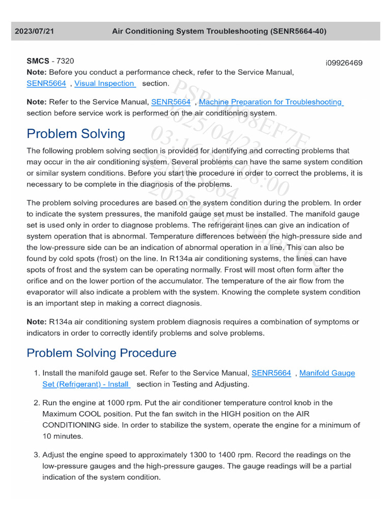 Air Conditioning System Troubleshooting Guide | PDF