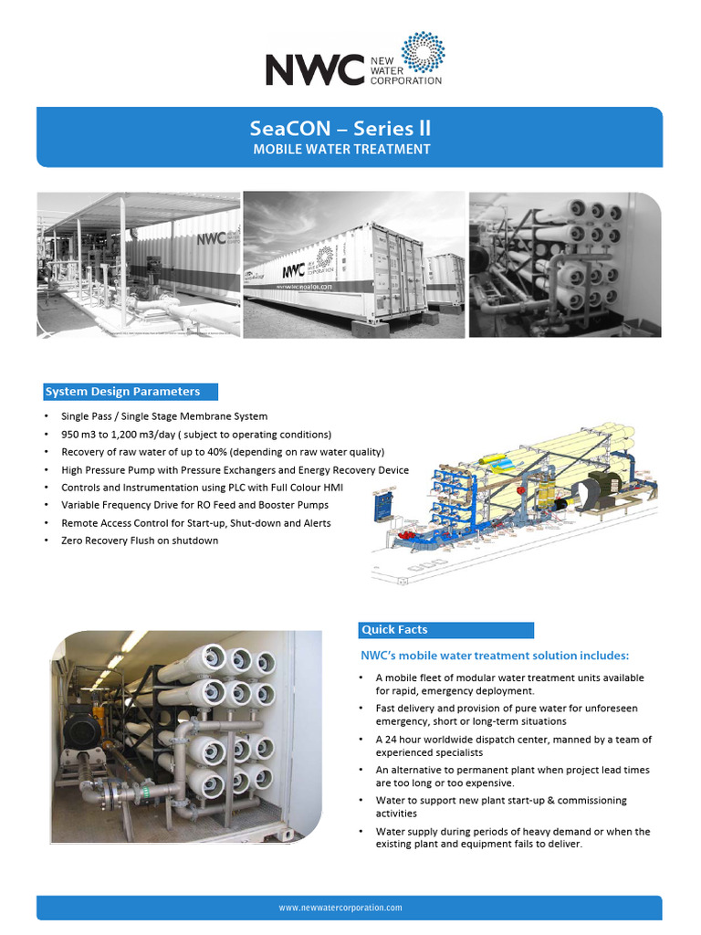 Mobile Water Treatment Solutions Overview | PDF | Membrane | Pump
