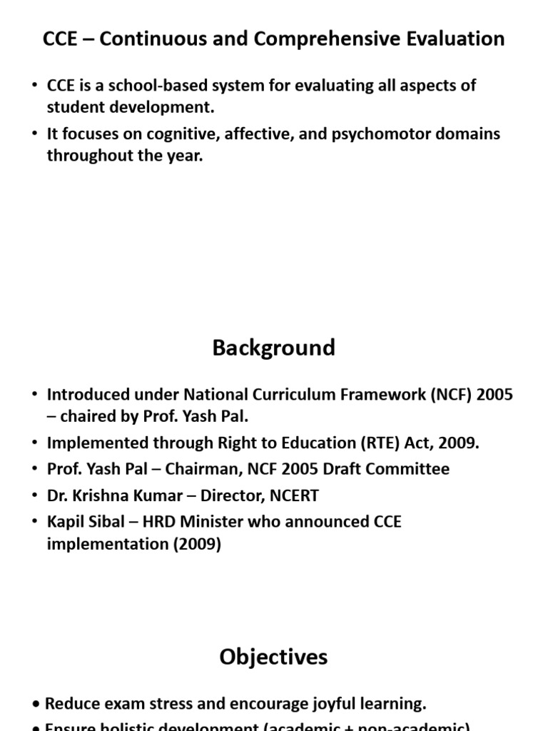 Understanding Continuous Comprehensive Evaluation | PDF