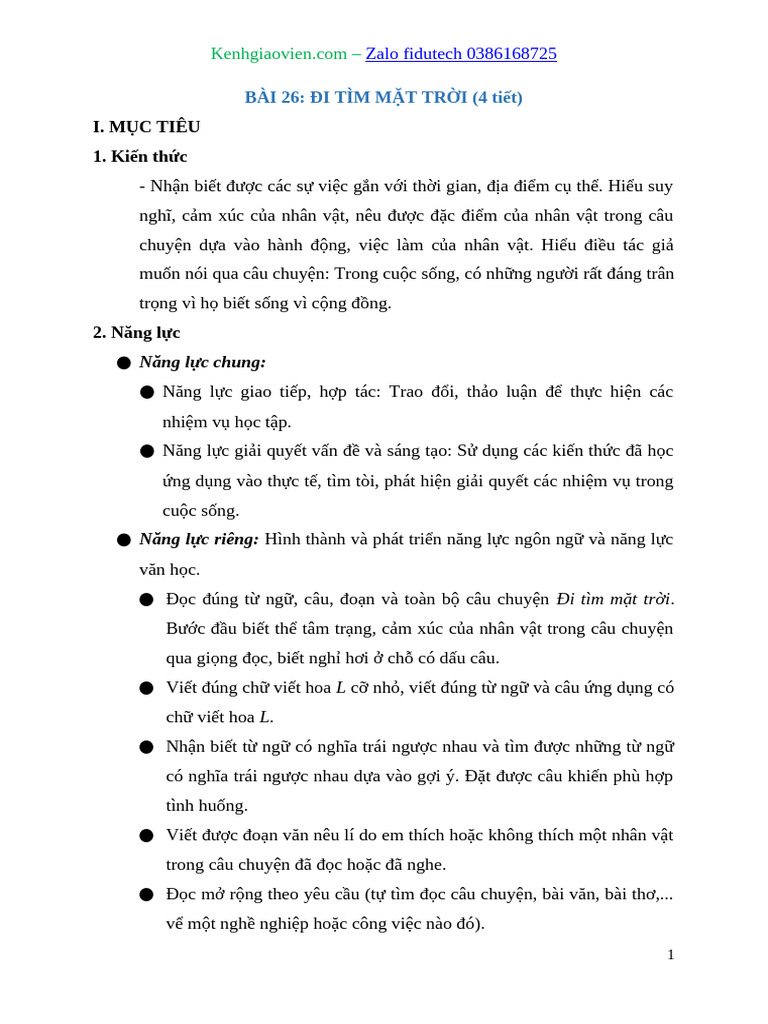 Kenhgiaovien b26 Di Tim Mat Troi | PDF