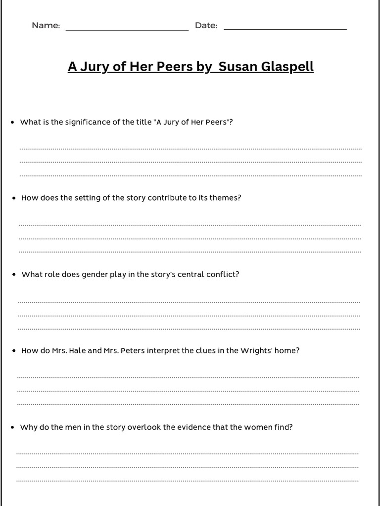 Analyzing "A Jury of Her Peers" Themes | PDF | Gender | Gender Studies