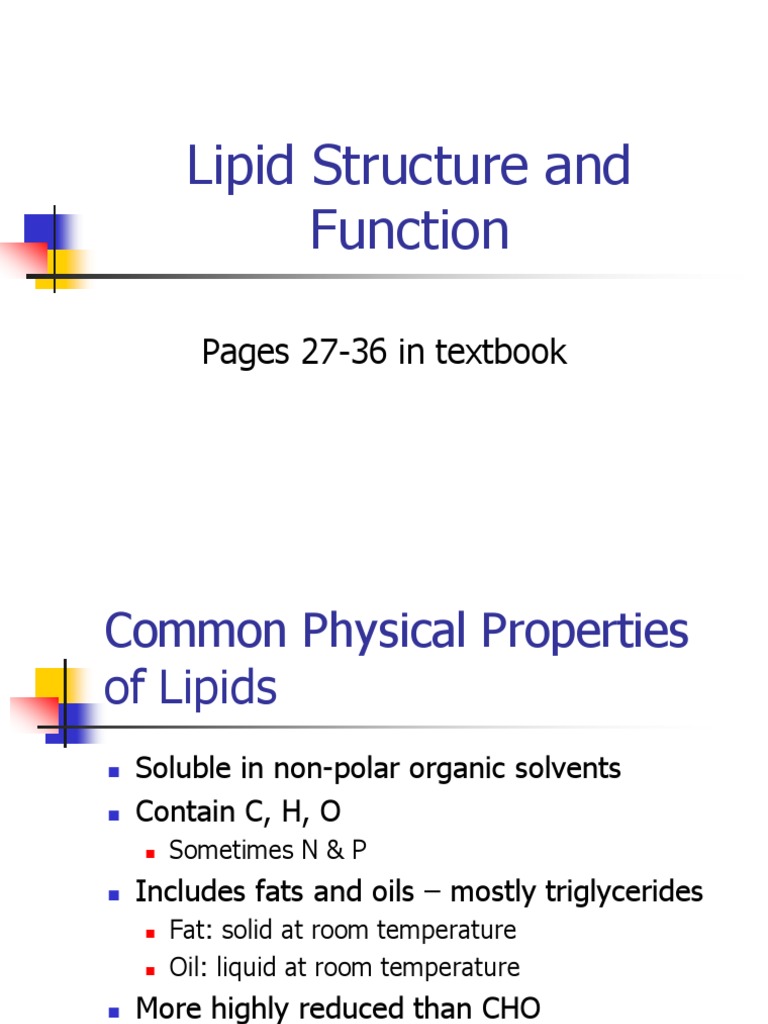 01 Structure of Lipids | PDF | Triglyceride | Lipid