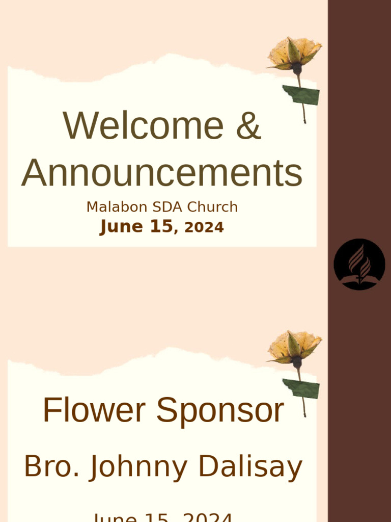 Malabon SDA Church Announcements June 2024 | PDF
