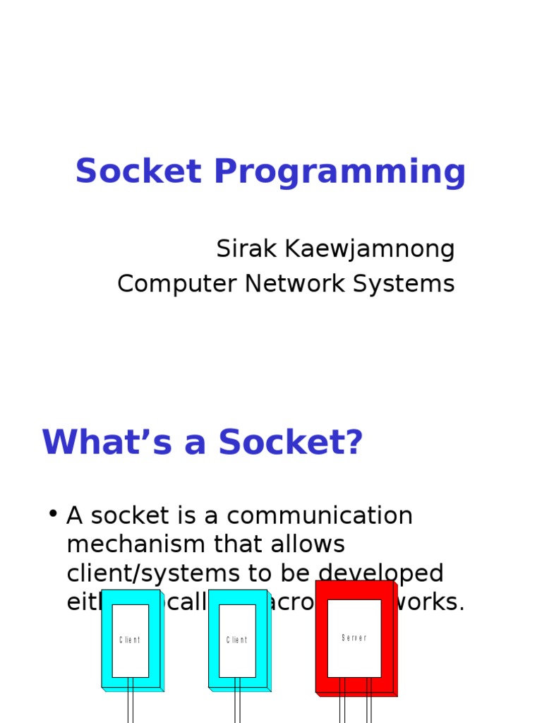 Socket Programming: Sirak Kaewjamnong Computer Network Systems | Download Free PDF | Port ...