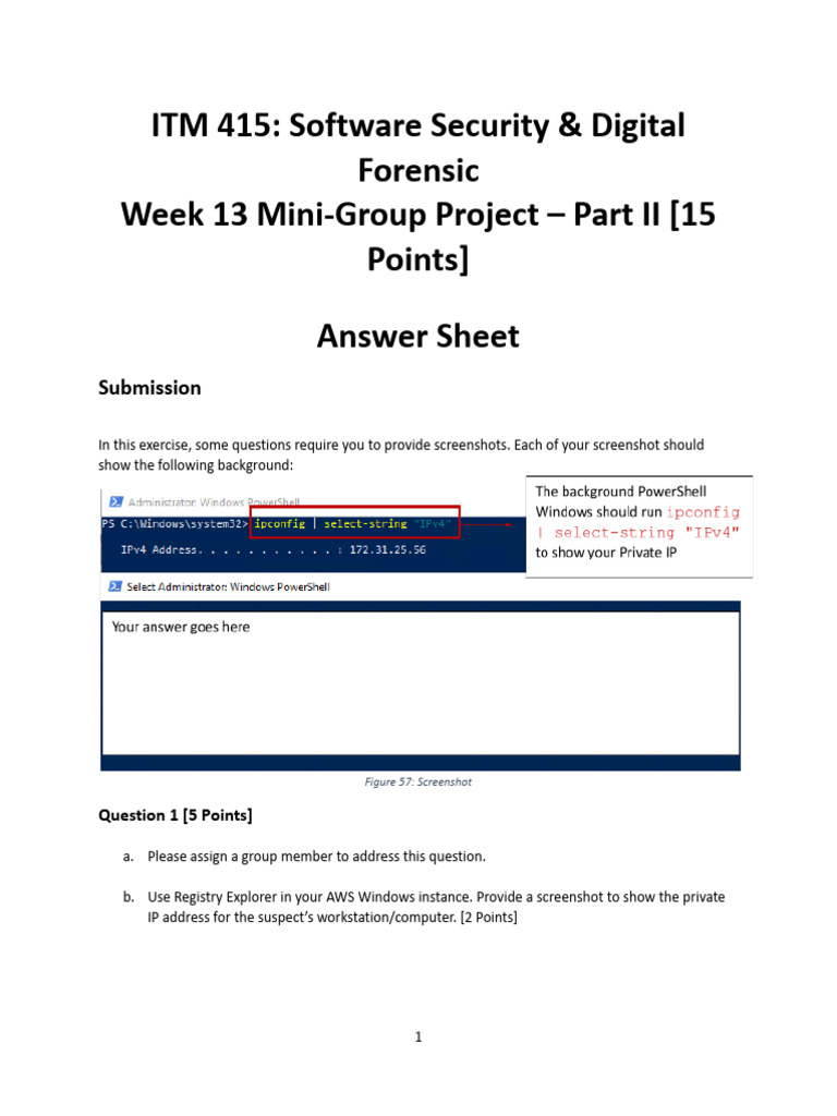 Week13Mini GroupProjectPartII AnswerSheet | PDF | Windows Registry ...